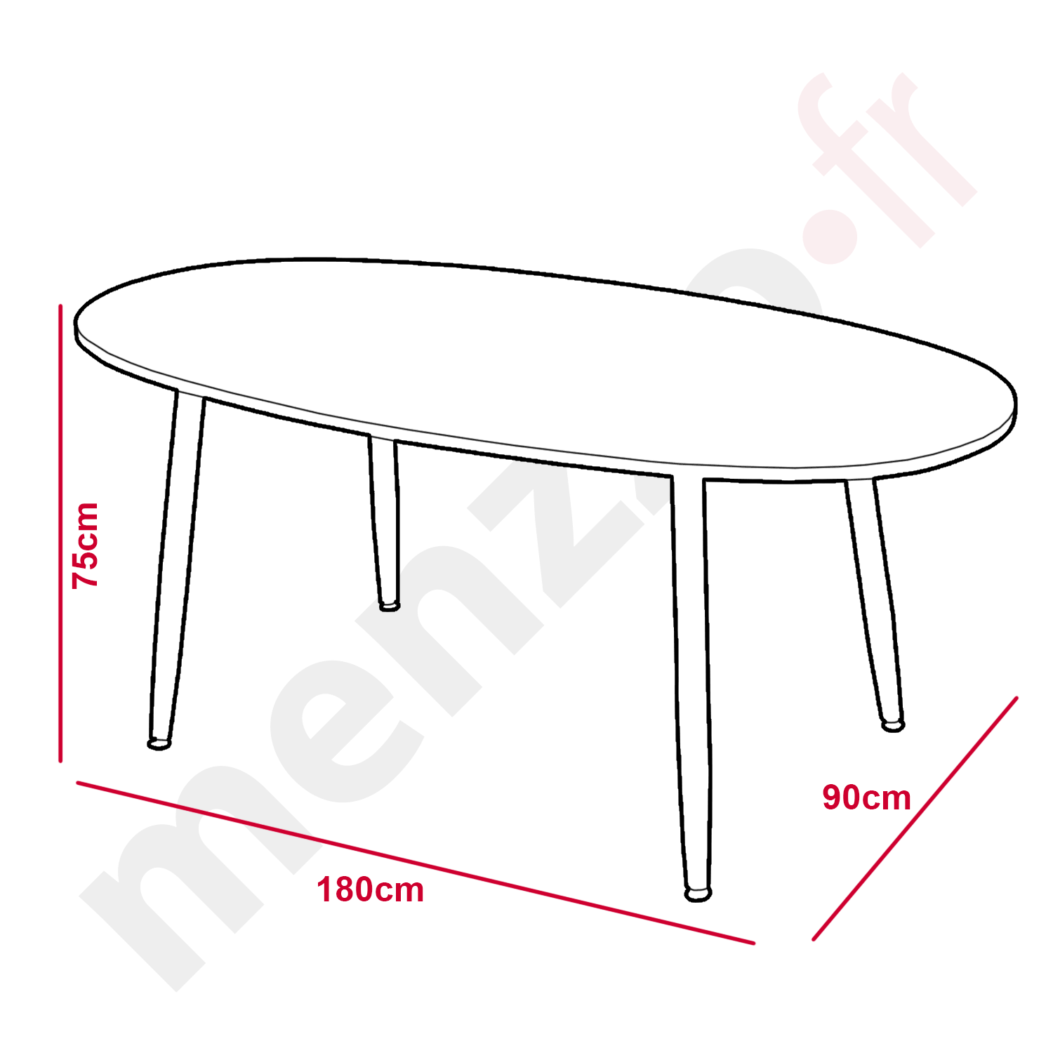 Table ovale scandinave Nolane Chêne clair